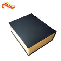China Bookshape Black Color Decorative Cardboard Gift Boxes Paper Material 1000g Greyboard for sale