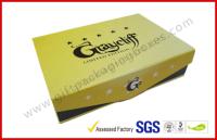 China Yellow Square Cigar Gift Box CMYK Printing Paper with Embossing Logo for sale