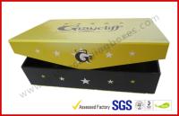 China Yellow Square Cigar Gift Box CMYK Printing Paper with Embossing Logo for sale