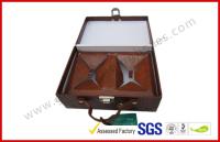 China Chocolate Color Square Apparel Gift Boxes 2mm Grey Board with Lock for sale