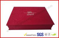 China Luxury Silk Gift Packaging Boxes Customized Silver Hot Stamping Logo for sale