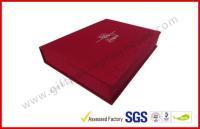 China Luxury Silk Gift Packaging Boxes Customized Silver Hot Stamping Logo for sale