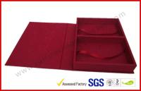 China Luxury Silk Gift Packaging Boxes Customized Silver Hot Stamping Logo for sale