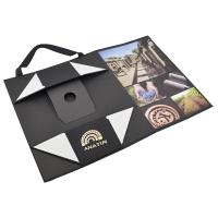 China Black Flat Foldable Wine Bottle Packaging Box with UV Finish for sale