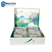 China Navy Blue Tea Leaf Packaging Gift Box With Rose Gold Foil Stamping for sale