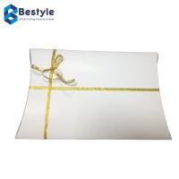 China Pillow Shape Hair Extension Packaging Box With Gold Ribbon for sale