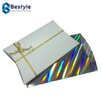 China Pillow Shape Hair Extension Packaging Box With Gold Ribbon for sale
