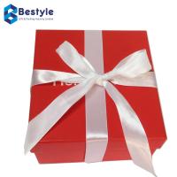 China Custom Company LOGO Red Cardboard Gift Box Handmade for sale