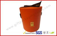 China Round Luxury Gift Boxes / PVC Lamination Ribbon Gift Cylinder for sale