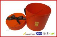 China Round Luxury Gift Boxes / PVC Lamination Ribbon Gift Cylinder for sale