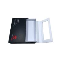 China Custom Logo Printed Multi Function Opening Headphone Packaging Box With Window for sale