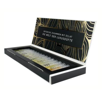 China Luxury Paper Cosmetic Packaging Boxes 2ml 5ml Perfume Gift Box Set for sale