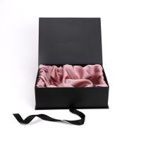 China OEM ODM Book Shape Insert Satin Magnetic Paper Box Hot Stamping Logo for sale