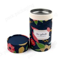 China Luxury Cardboard 1200g 2mm Round Gift Boxes For Power Tea Coffee for sale