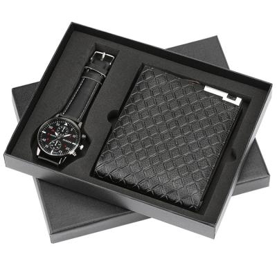 China Personalized Black Wallet 1200g 2mm Rigid Gift Boxes With Lids for sale