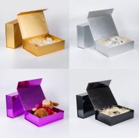 China Foldable Magnetic Closure Gift Packaging Boxes Luxury Black Gold Color for sale