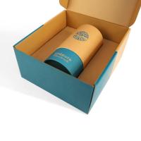 China Eco 1200g Cardboard Corrugated Kraft Box Mailer Packaging With Tube for sale