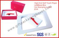 China Soft Touch Paper Luxury Gift Boxes Lid And Base With Foil In Gold EVA Insert for sale