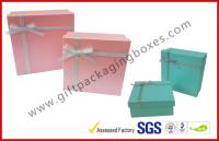 China Yellow Cosmetic Packaging Gift Box with Ribbon , cardboard gift boxes for sale