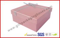 China Yellow Cosmetic Packaging Gift Box with Ribbon , cardboard gift boxes for sale