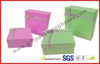 China Yellow Cosmetic Packaging Gift Box with Ribbon , cardboard gift boxes for sale