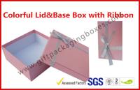 China Yellow Cosmetic Packaging Gift Box with Ribbon , cardboard gift boxes for sale