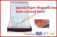 China Leather Magnetic Box Customized Crocodile Leather Paper  Satin Covered Foam for sale
