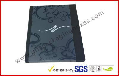China Black Drawer Luxury Gift Boxes Foil  Logo In Silver With PVC Sleeve for sale