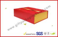 China Magnetic Rigid Gift Boxes Satin Covered Foam with UV Coating for sale