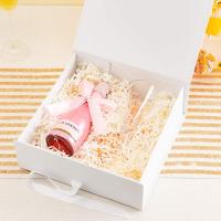 China White Collapsible 2mm Cardboard Rigid Gift Boxes With Ribbon Closure for sale