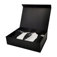 China 2mm Cardboard Paper Magnetic Packaging Boxes Garment Clothing Apparel Gift Black for sale