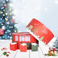 China Christmas Round Chocolate Paper Gift Box 157 Gsm With Dividers Matt Lamination for sale