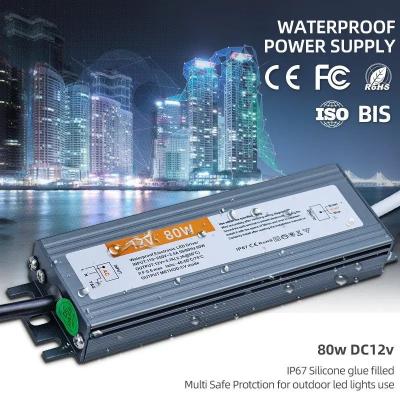 China 80W 6.7A 12V LED Power Supply Waterproof IP67 LED Driver for sale