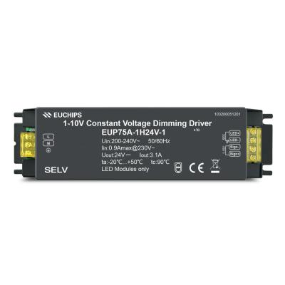 China 24v Short Circuit Protection Dimmable 0-10V Driver Flicker Free 75W Constant Voltage for sale