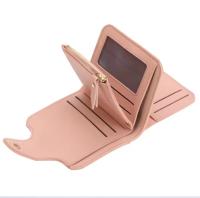 China Ladies Small Wallet PU Leather Small Coin Purse Solid Color Multifunctional Purse for sale