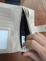 China Custom Womens Genuine Leather Slim Wallet Minimalist Card Holder Wallet for sale