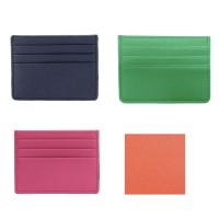 China Colorful Saffiano Leather Wallets PU Leather Cardholder Custom Debossed Stamp Logo Card Holder for sale