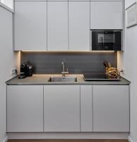 China Modern Style Matt Finish Melamine Kitchen Cabinet For Apartment for sale
