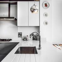 China Plastic Acrylic Kitchen Cabinet Home Modern High Gloss Prefab Kitchen Unit for sale