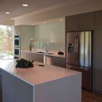 China Metallic Grey PVC Kitchen Cabinet Modern Modular Wood for sale