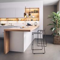 China MDF Melamine White Kitchen Cabinets Modern Moisture Proof for sale