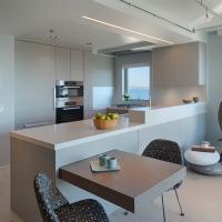 China PVC Board Custom Kitchen Cabinet Modern Matte Grey for sale