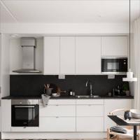 China Small Modern Home Kitchen Cabinets White PVC Modular Kitchen Furniture for sale