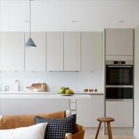 China Small Modern Home Kitchen Cabinets White PVC Modular Kitchen Furniture for sale