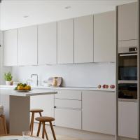 China Small Modern Home Kitchen Cabinets White PVC Modular Kitchen Furniture for sale