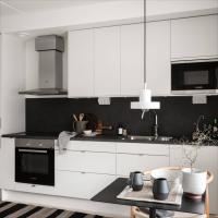 China Small Modern Home Kitchen Cabinets White PVC Modular Kitchen Furniture for sale