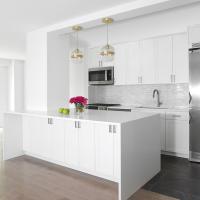 China American White Shaker Lacquer Wooden Kitchen Cabinets with 18mm Plywood Carcass and Blum Soft Close Hardware for sale