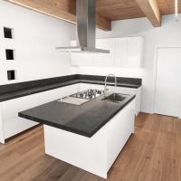 China White Gloss Acrylic U Shaped Kitchen Modern Cabinet Set Modular for sale