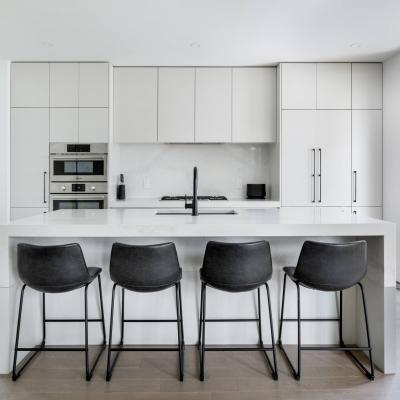 China Home Furniture Modern Matte White Plastic Kitchen Cabinets for sale