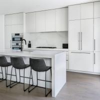 China Home Furniture Modern Matte White Plastic Kitchen Cabinets for sale
